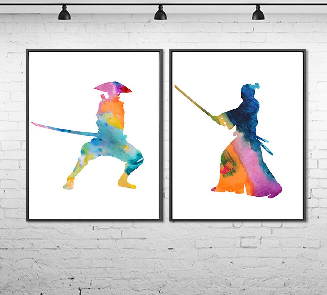 Samurai Watercolor Art Print Set: Japanese Shogun Warriors - Etsy