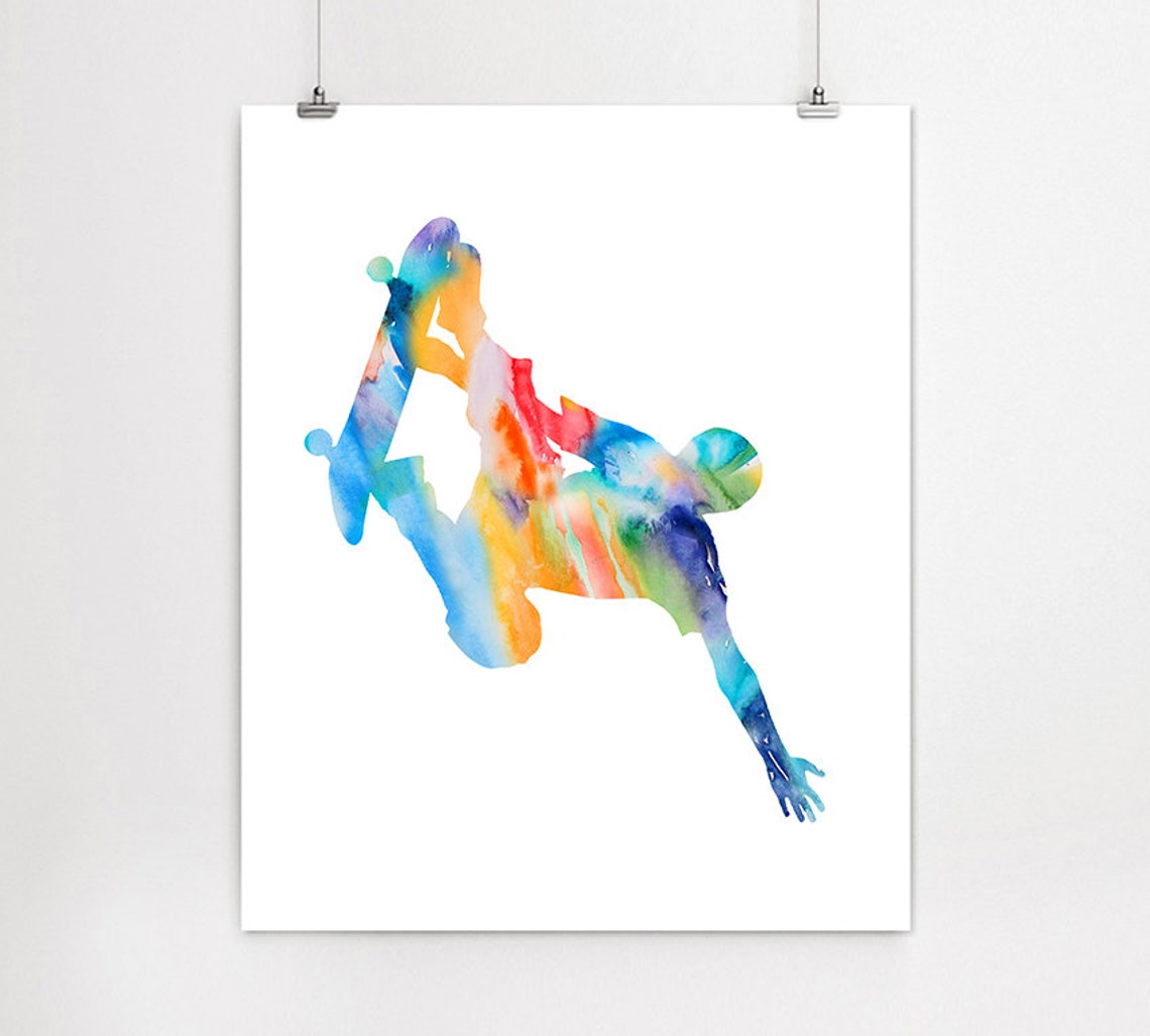 Skateboarder Print Skateboard Poster Set of 3 Street Sport | Etsy