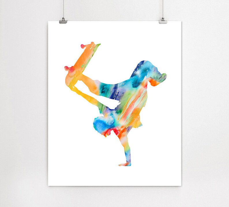 Skateboarder Print Skateboard Poster Set of 3 Street Sport | Etsy