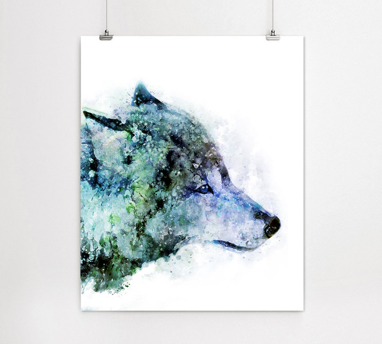 Watercolor Wolf Painting Wolf Prints Family Art Animal Art - Etsy