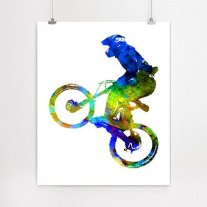 Extreme Sport Poster, Sport Print, Bicycle Print, BMX Tricks, Bike ...