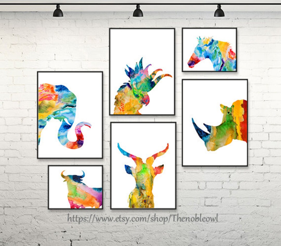 Baby Nursery Wall Art Animals Art Print Set Childrens Wall Art ...