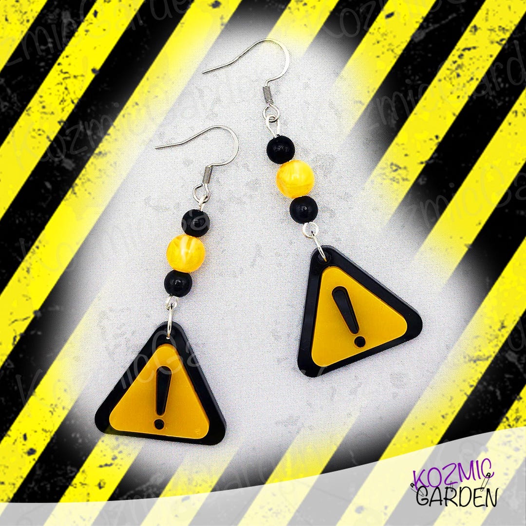 WARNING SIGN EARRINGS - Traffic Road Sign Earrings | Original | Fun ...