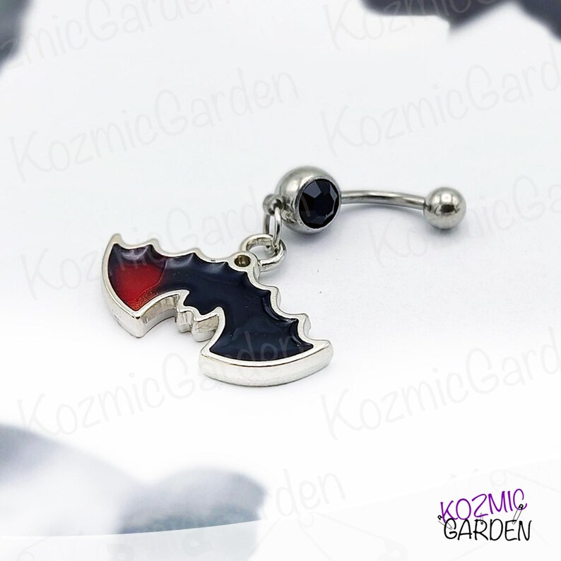 BAT BELLY BUTTON Piercing - Black & Red Jewelry - Etsy