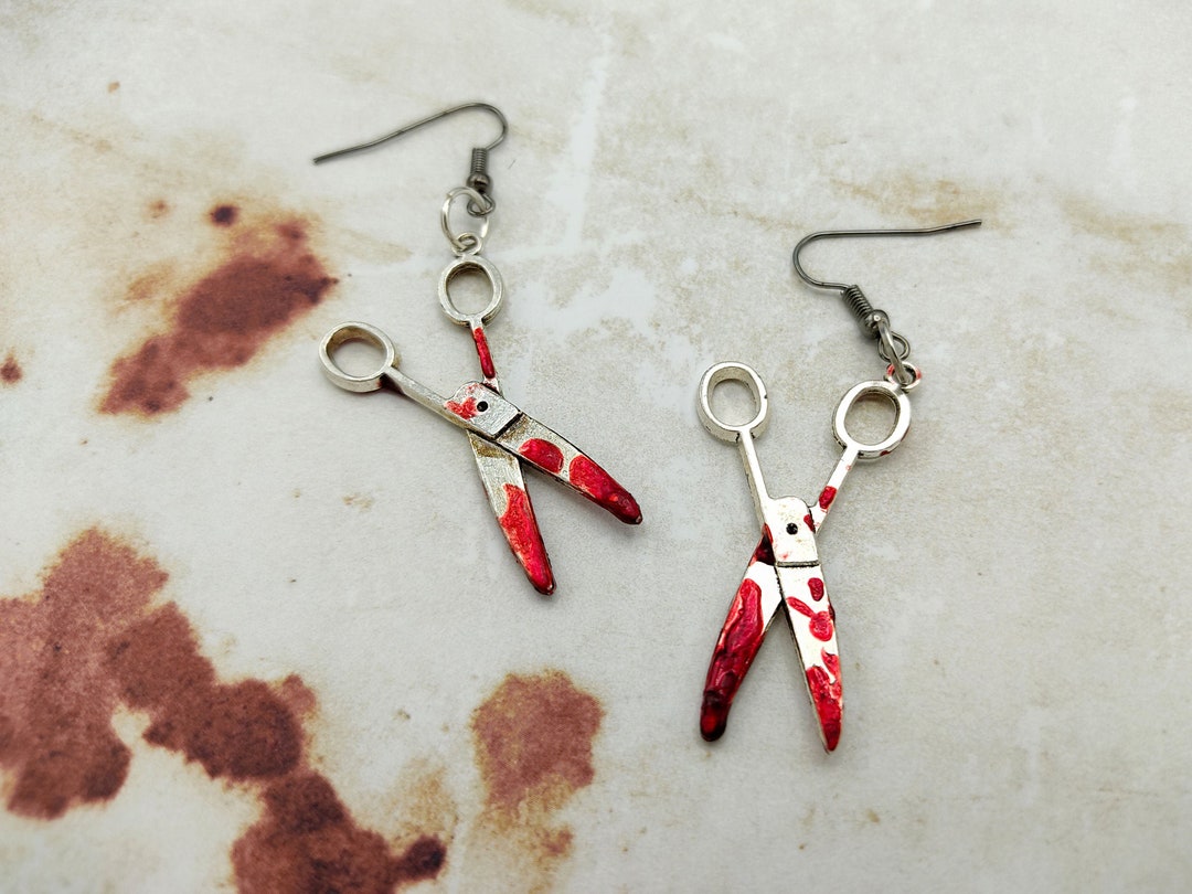 Bloody Scissors Earrings Spooky Gothic Jewelry for Gore Lovers - Etsy UK