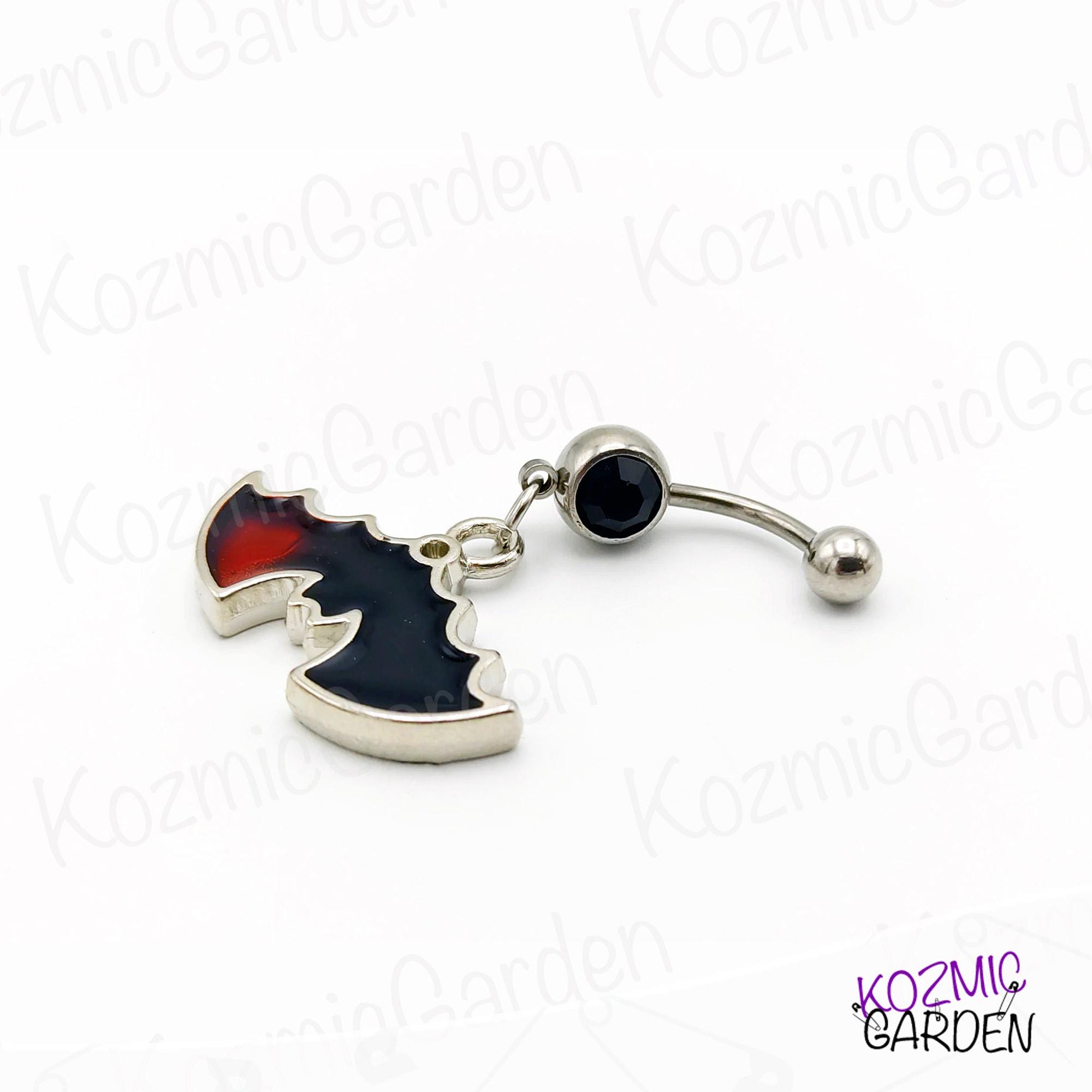 BAT BELLY BUTTON Piercing - Black & Red Jewelry - Etsy