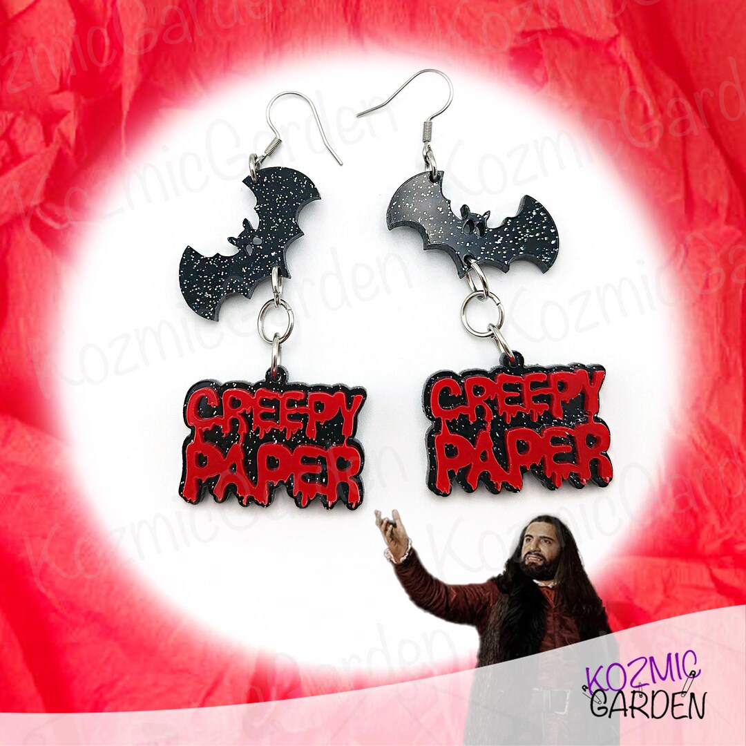 Nandor's "creepy Paper" Bat Earrings – Inspired by What We Do in the ...