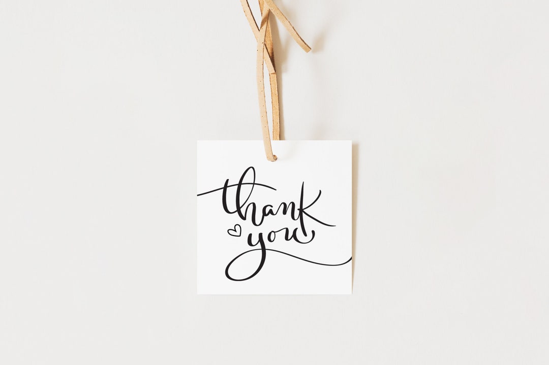 Printable 2" Thank You Tag - Instant Download - Gift Tag - Square Tag ...