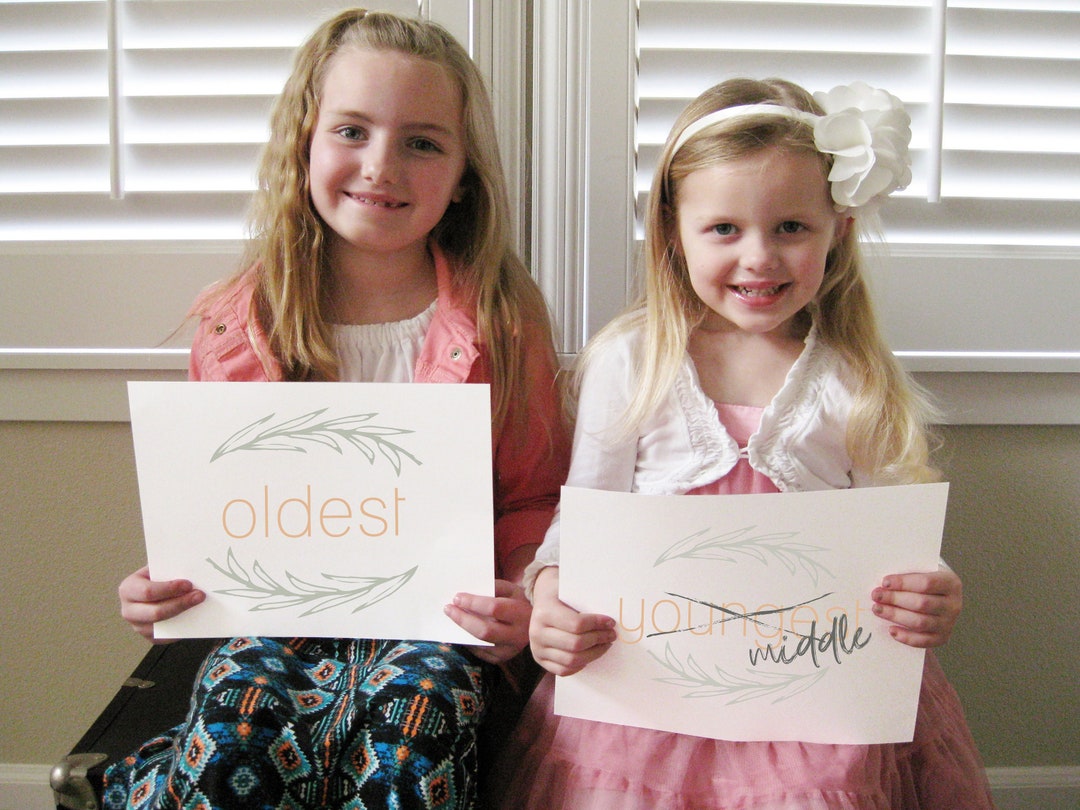 Printable Third Baby Reveal Sign - Sibling Pregnancy Announcement - New ...