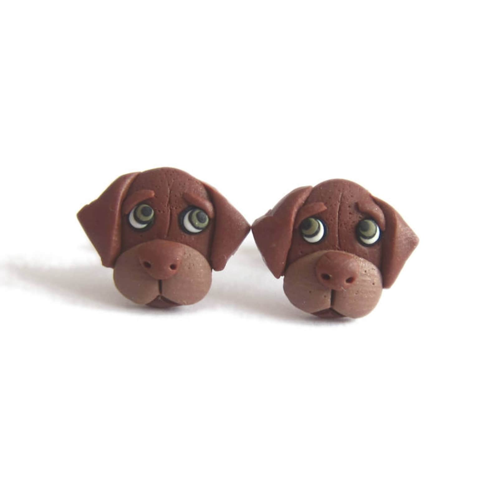 Cute Dog Earrings Chocolate Labrador Earrings Animal - Etsy