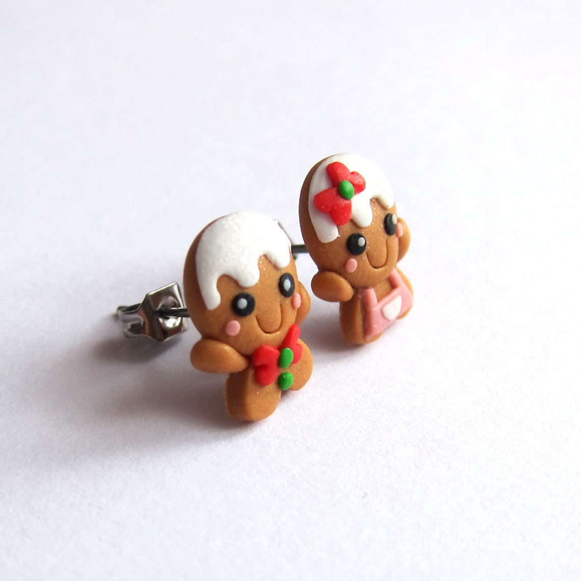 Gingerbread Man Earrings Girls Polymer Clay Jewelry - Etsy