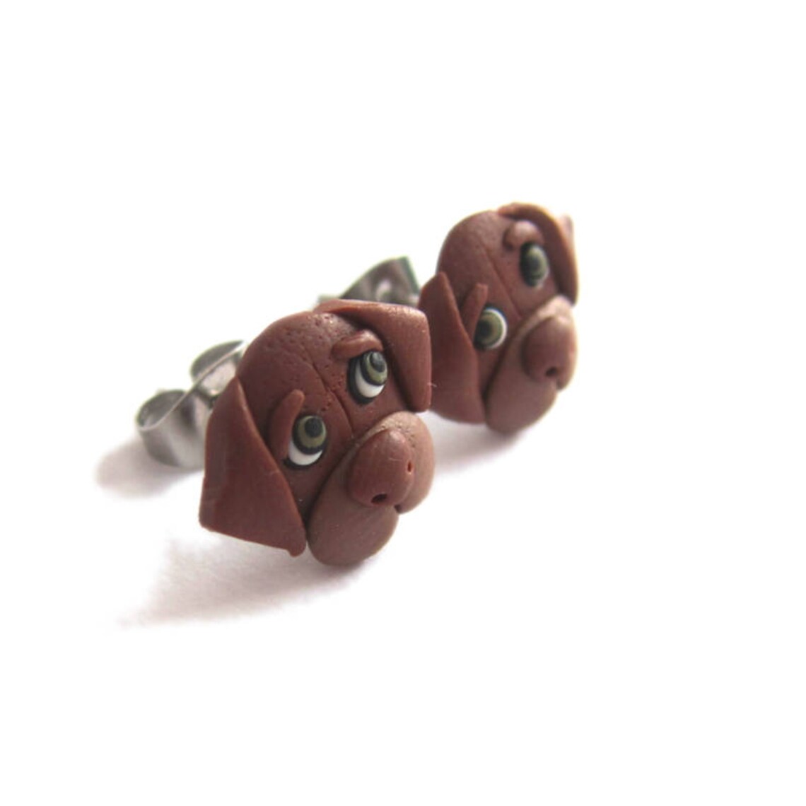 Cute Dog Earrings Chocolate Labrador Earrings Animal - Etsy