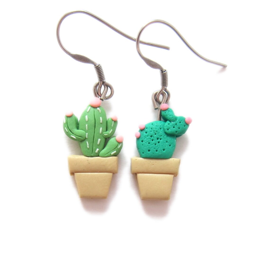 Cactus Jewelry, Cactus Accessories, Funny Cactus Earrings, Plant ...