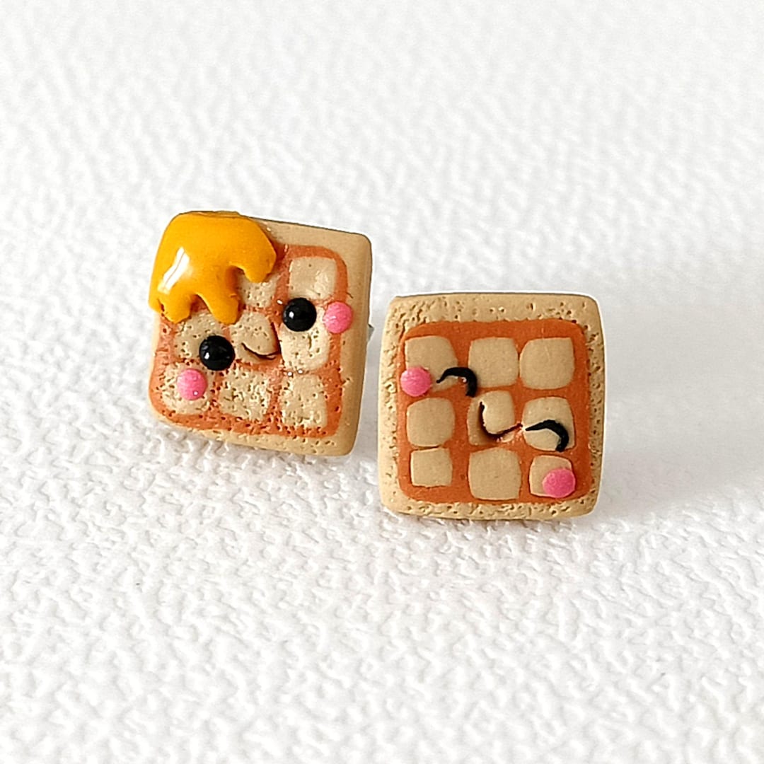Miniature Food Earrings, Mini Food Jewelry, Honey Butter Waffle ...