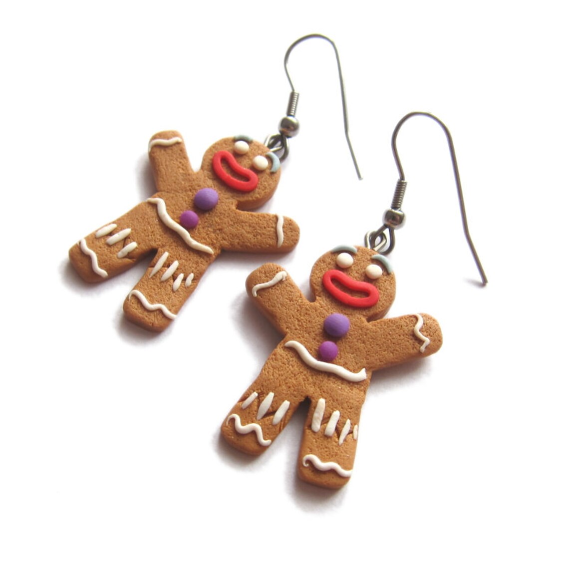 Gingerbread Man Earrings Fimo Polymer Clay Earrings - Etsy