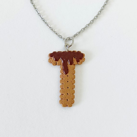T Letter Necklace T Letter Pendant Initial Necklace Personalized Name Necklace Kids Necklace Birtgday Gift Polymer Clay Necklace Girls