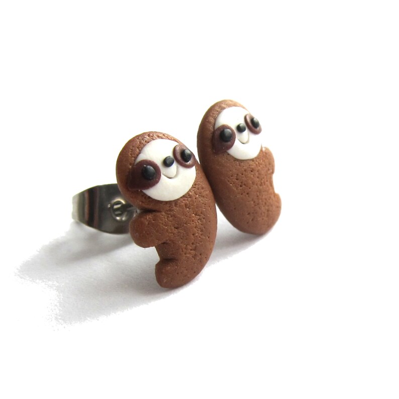 Brown Sloth Earrings Sloth Jewelry Animal Earrings Animal - Etsy