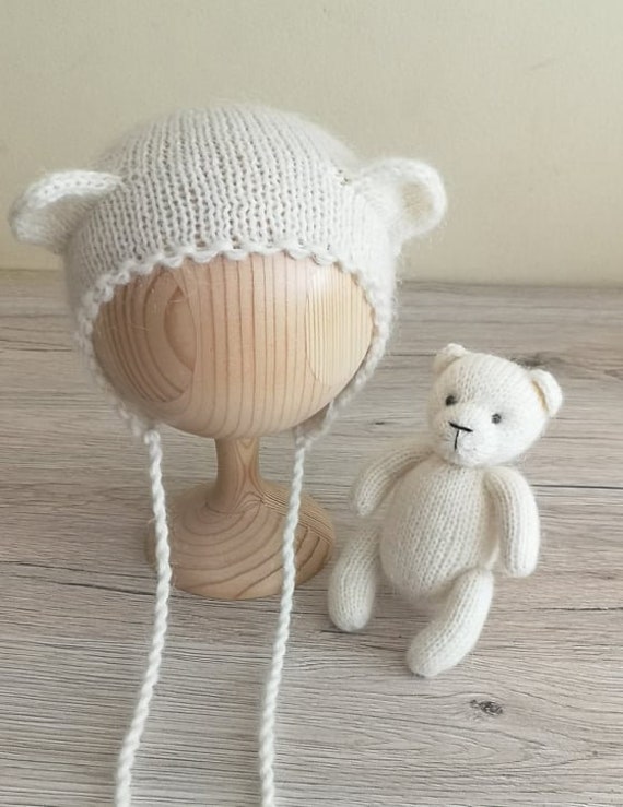 Knit Teddy Bearmini Bear Toy and Hat Mini Bear Toy for - Etsy