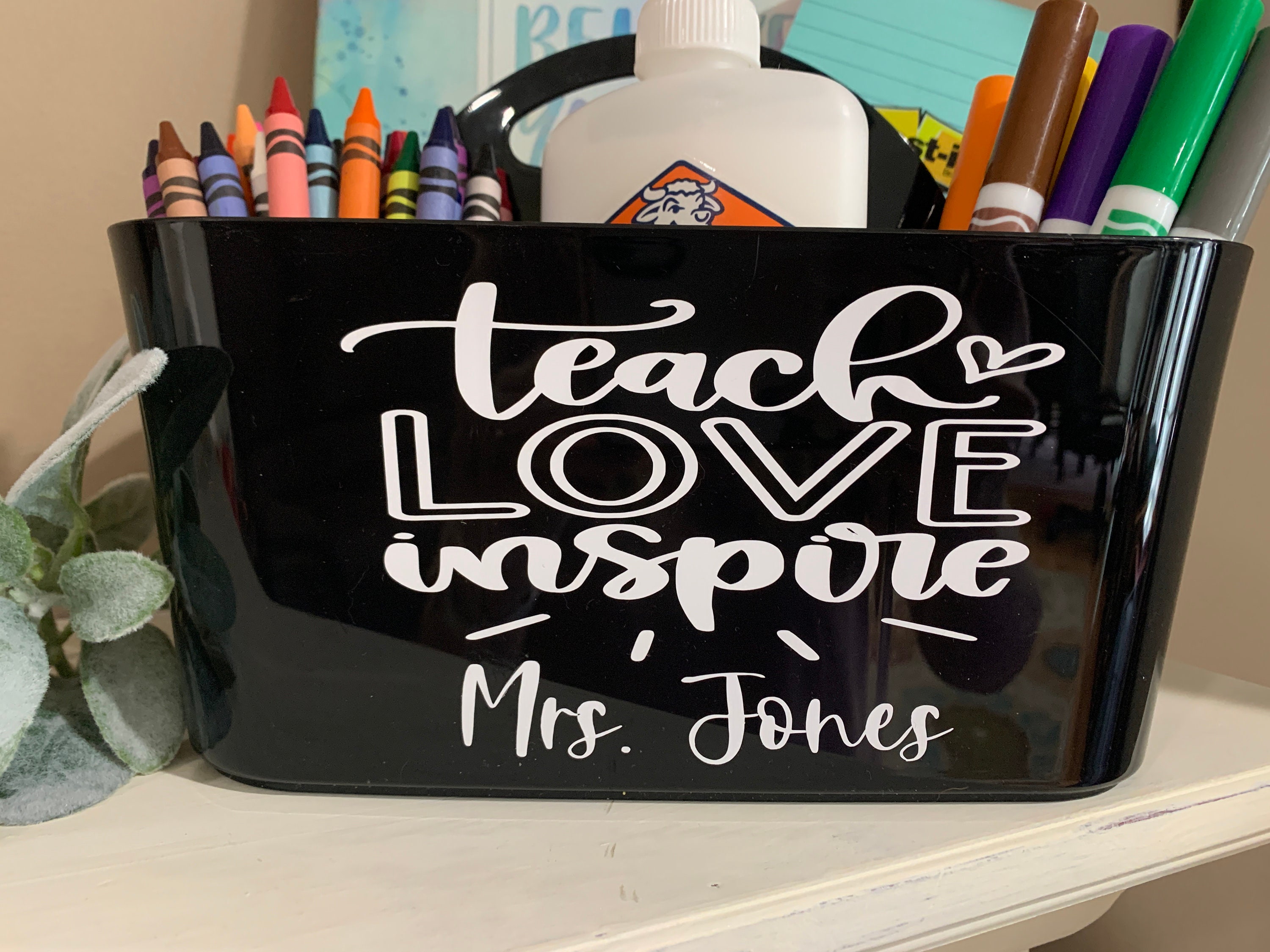 Personalized Teacher Caddy Back to School Teacher Gift Teacher Desk ...