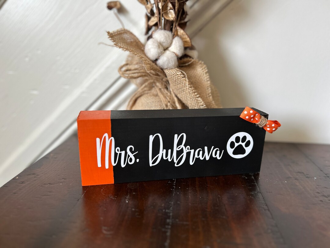 Hand Painted Teacher Name Block Beginning/end of the Year Teacher Gift ...