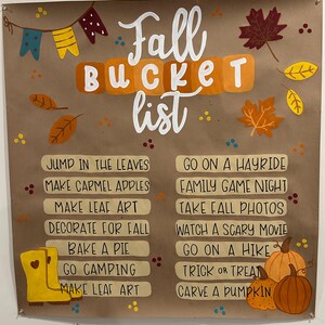 Fall Bucket List Banner| Mini Banner | Customized Banner | Hand-painted ...