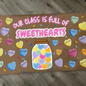 Valentine's Day Banner | Sweethearts | Mason Jar of Hearts | Classroom ...