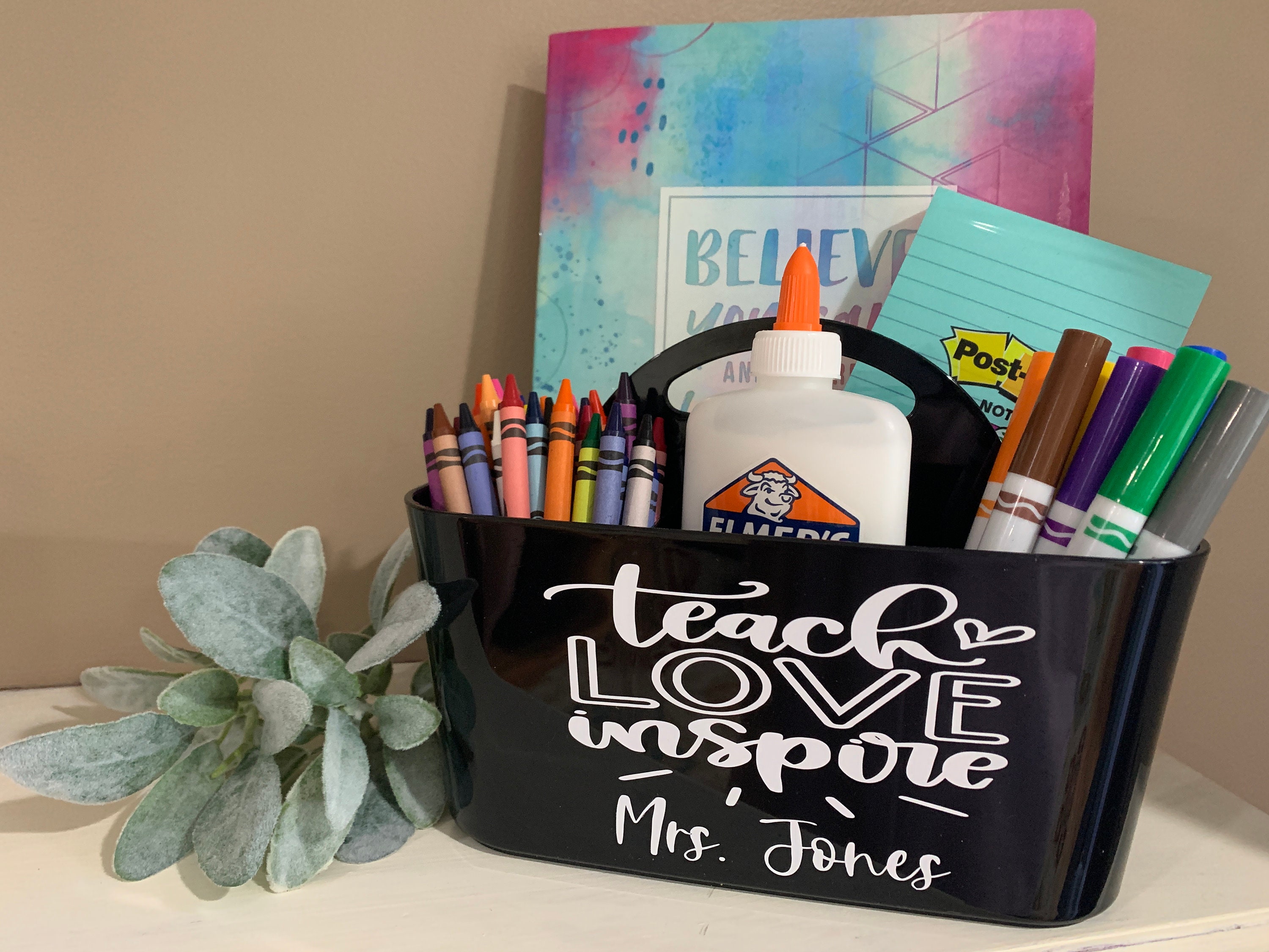Personalized Teacher Caddy Back to School Teacher Gift Teacher Desk ...