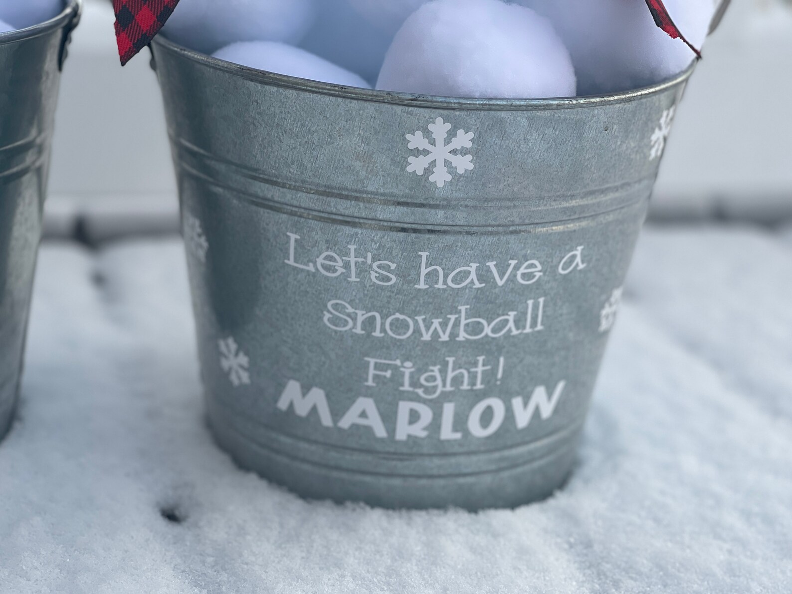 Snowball Bucket Inside Snowball Fight - Etsy