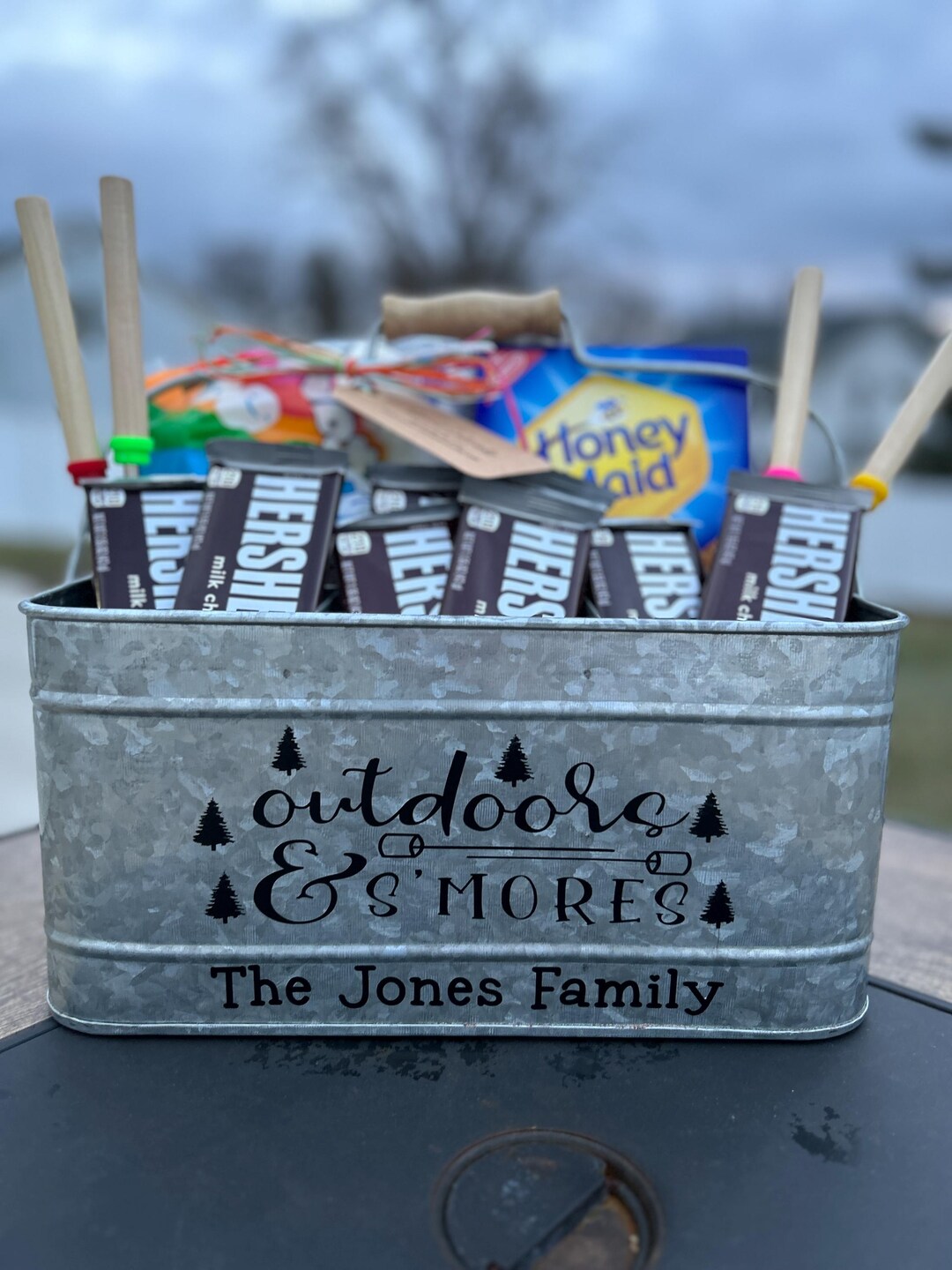 LARGE Galvanized Metal S'mores Caddy- Outdoors and S'mores | S'mores ...
