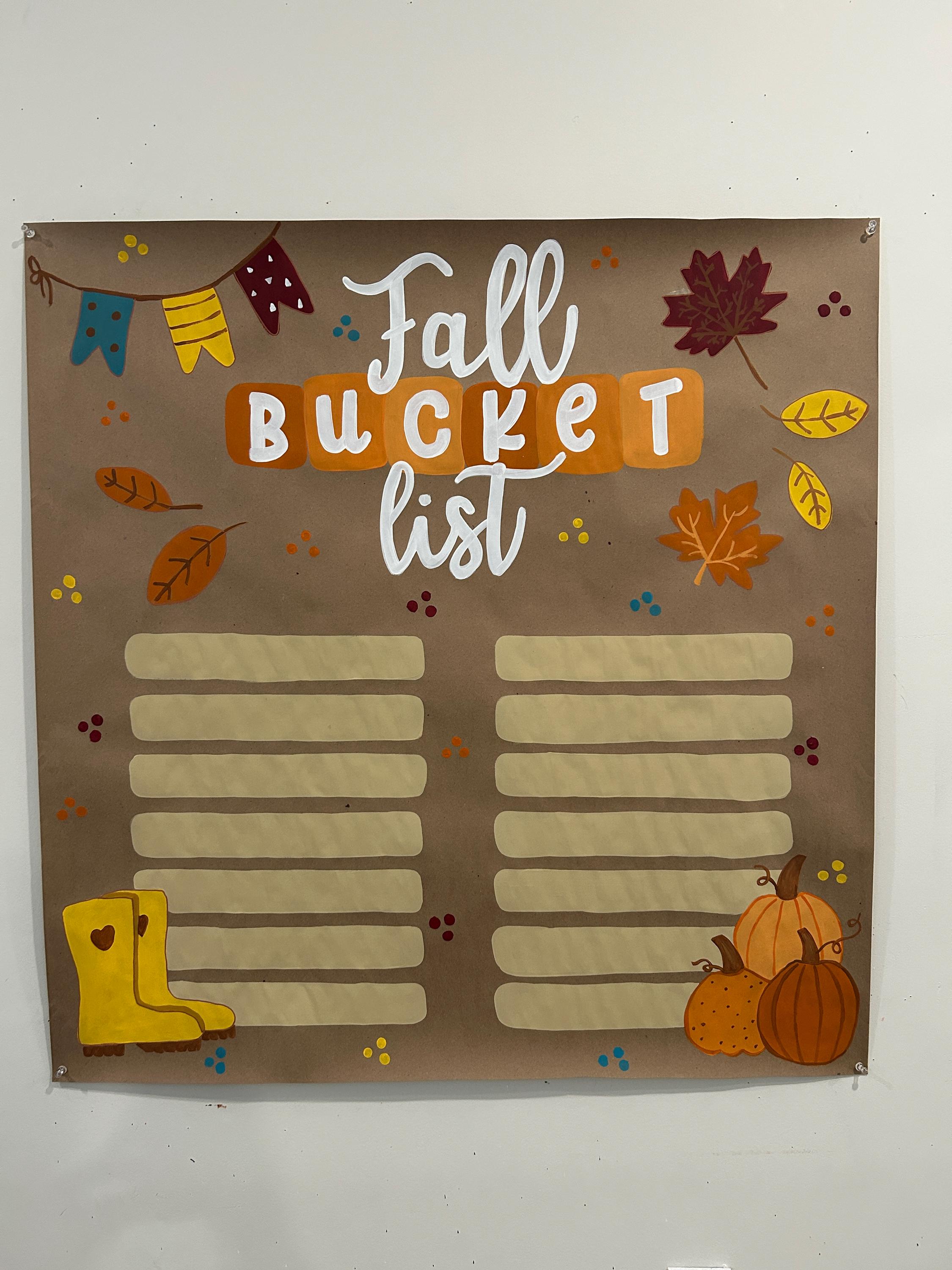 Fall Bucket List Banner| Mini Banner | Customized Banner | Hand-painted ...