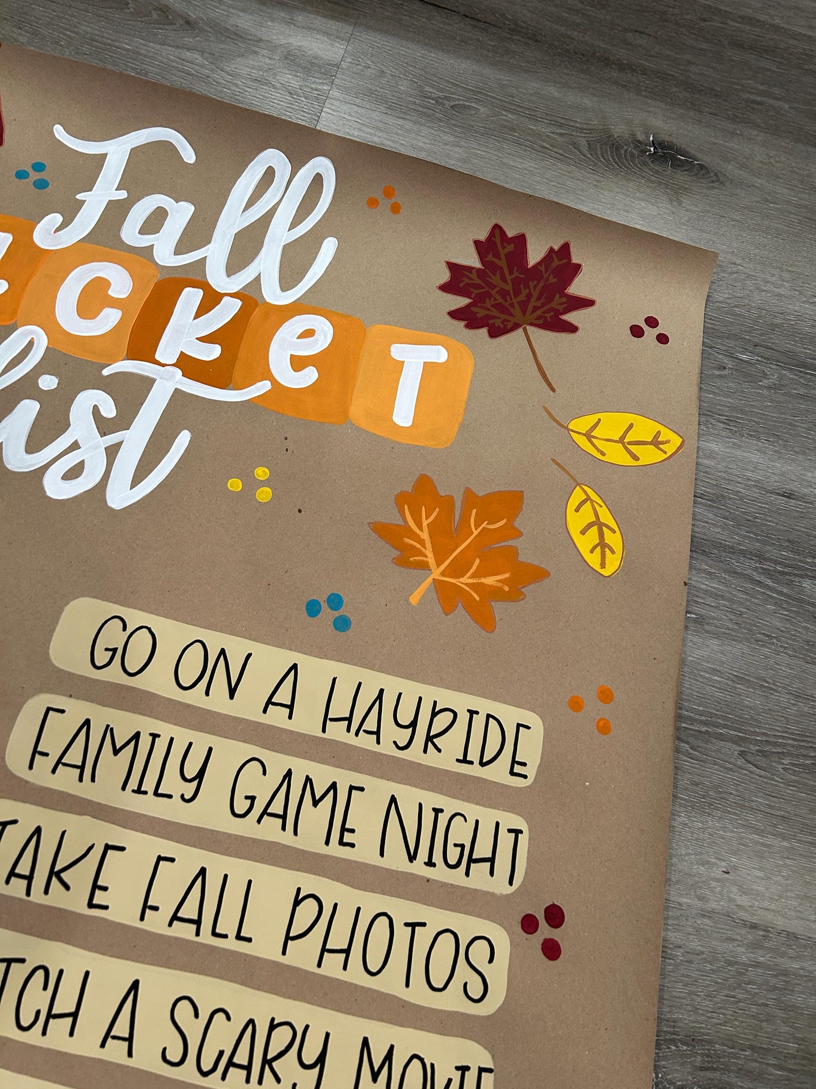 Fall Bucket List Banner| Mini Banner | Customized Banner | Hand-painted ...
