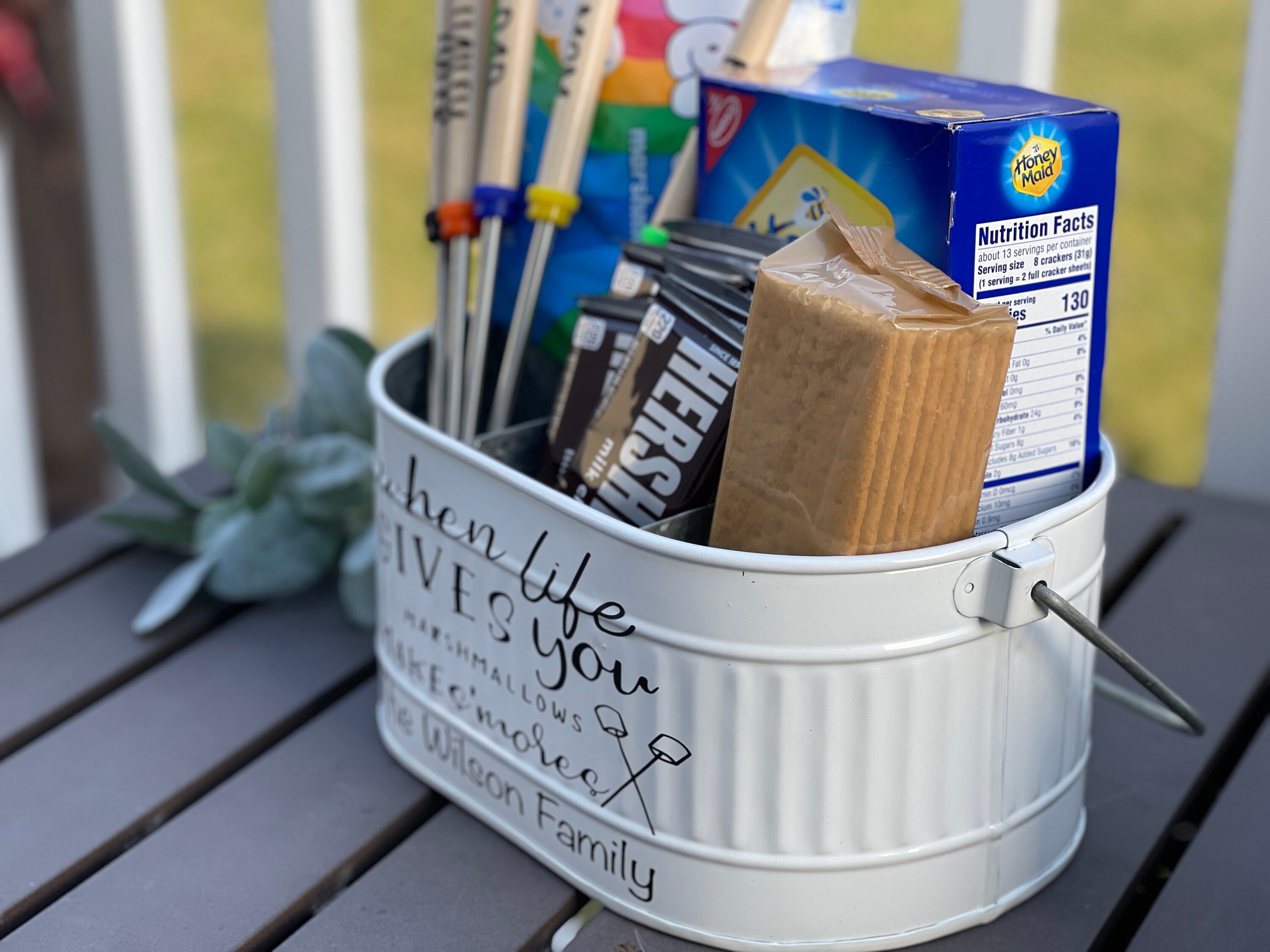 Galvanized White Metal S'mores Caddy When Life Gives You Marshmallows S ...
