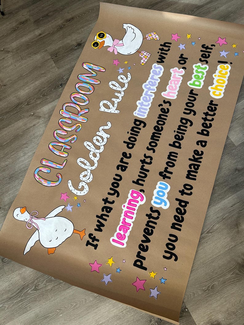 Golden Rule Classroom Banner | School Banner | Customized Banner | Hand ...