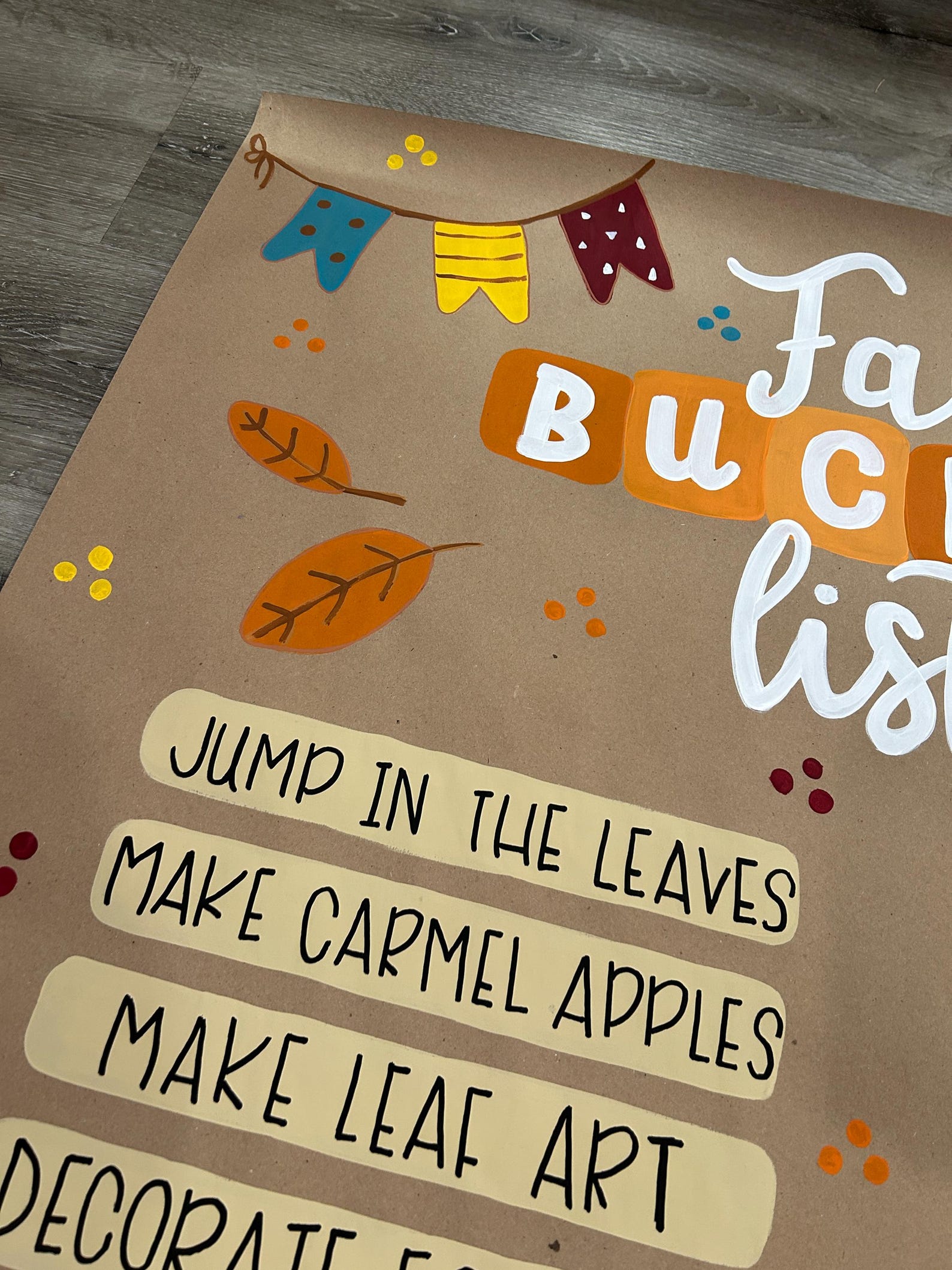 Fall Bucket List Banner| Mini Banner | Customized Banner | Hand-painted ...