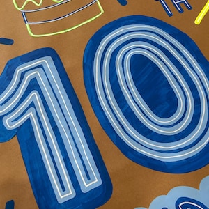 Neon Gamer Birthday Banner | Boy Banner | Customized Banner | Hand ...
