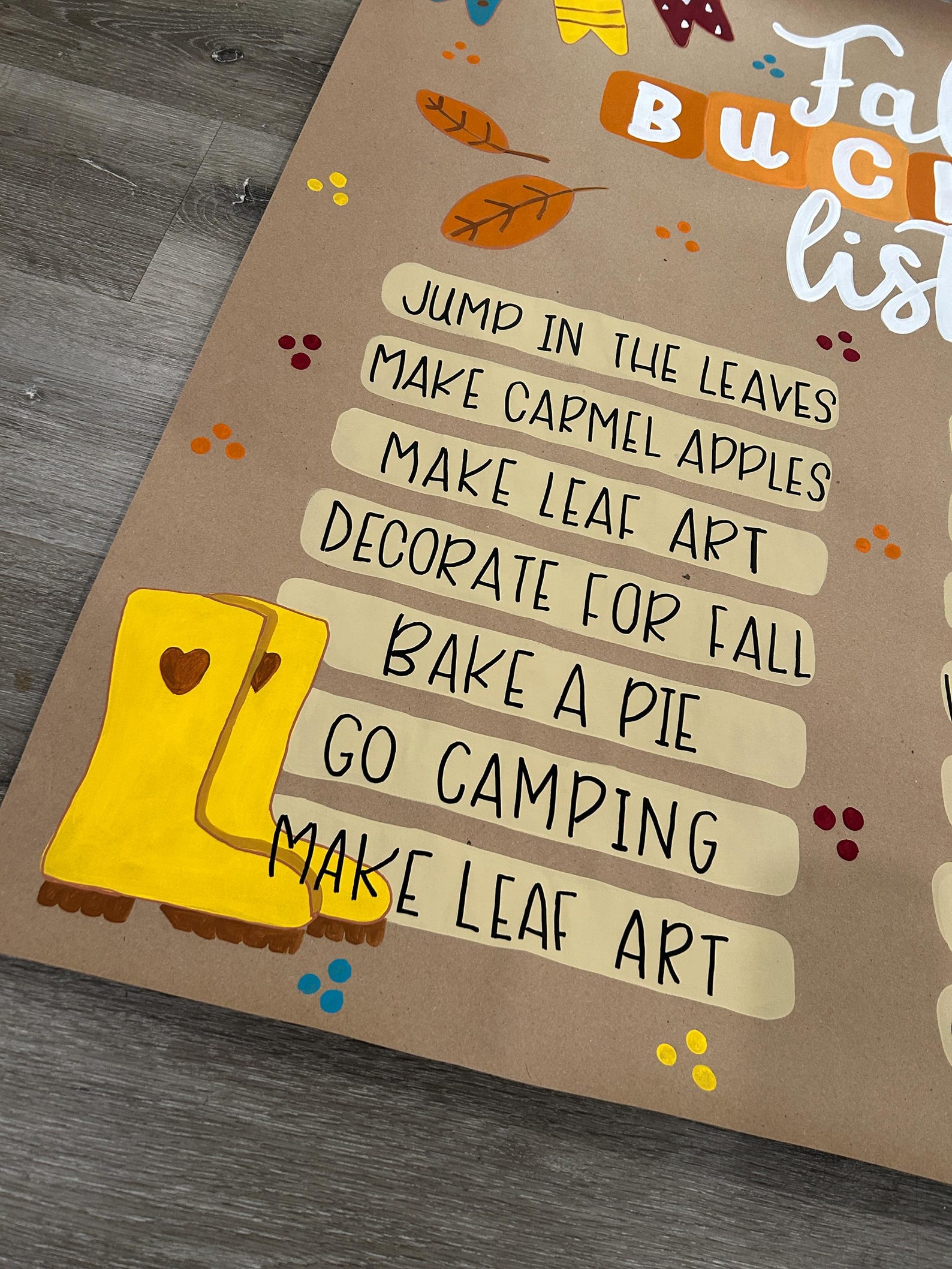 Fall Bucket List Banner| Mini Banner | Customized Banner | Hand-painted ...