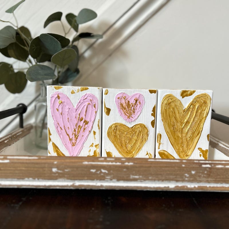 Painted Wooden Heart - Etsy