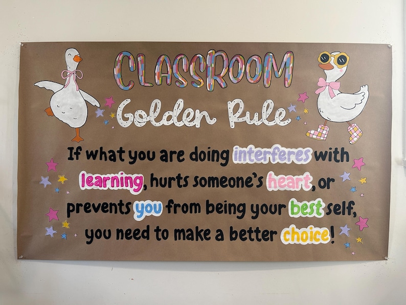 Golden Rule Classroom Banner | School Banner | Customized Banner | Hand ...