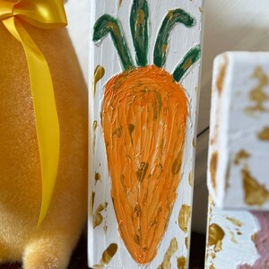 Textured Wooden Easter Blocks | Easter Gifts | Easter Decor | Bunny | Carrot | Cross - Etsy