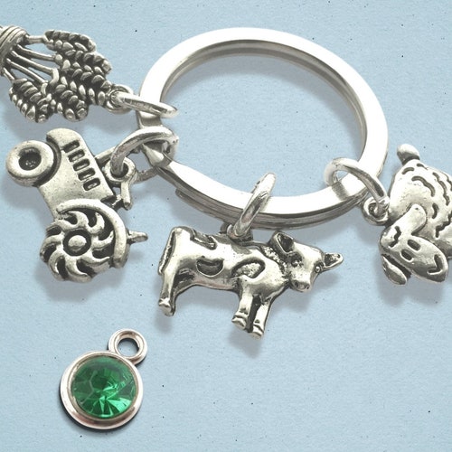 Farmers Keyring Tractor Key Ring Farm Key Ring Personalised | Etsy