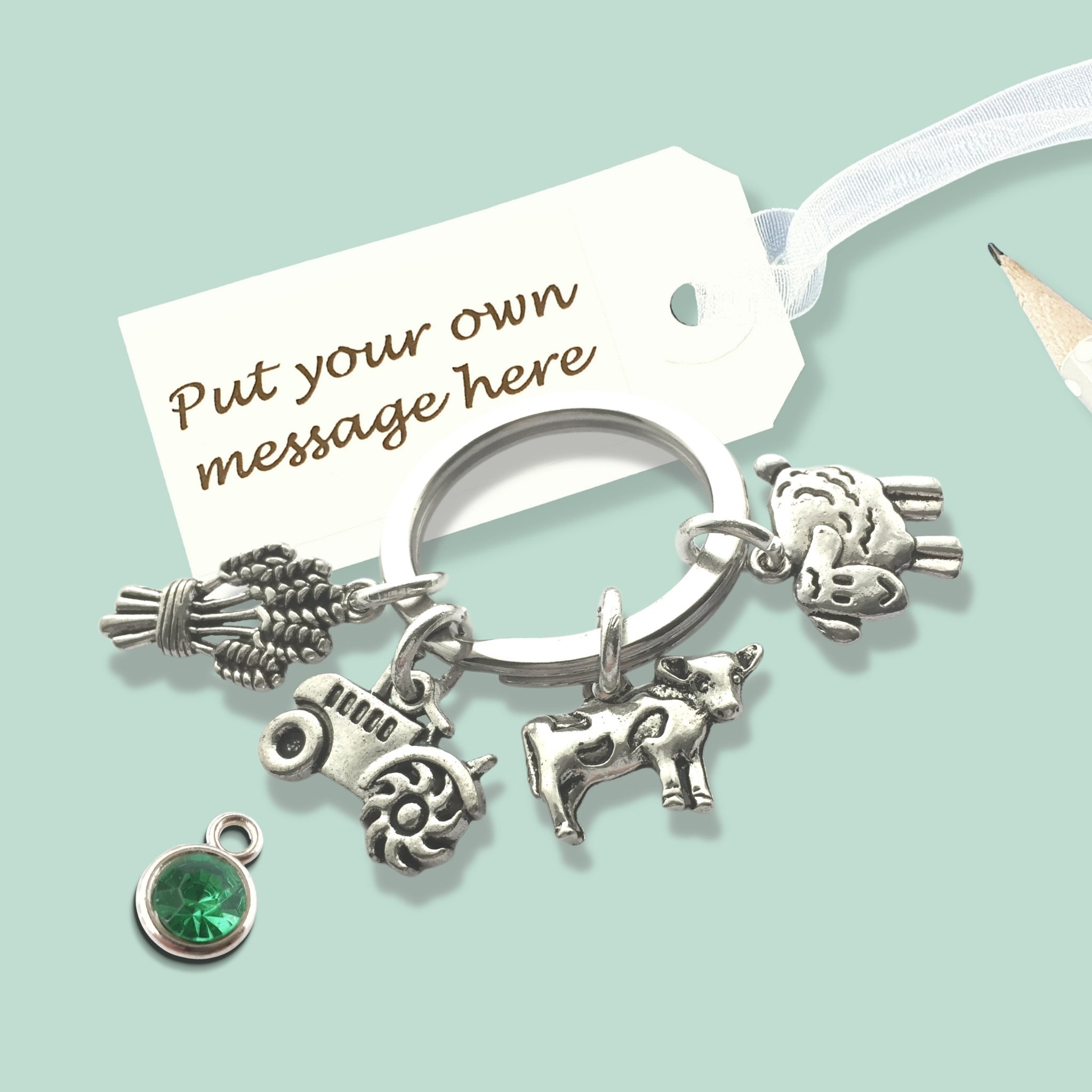 Farmers Keyring Tractor Key Ring Farm Key Ring Personalised | Etsy