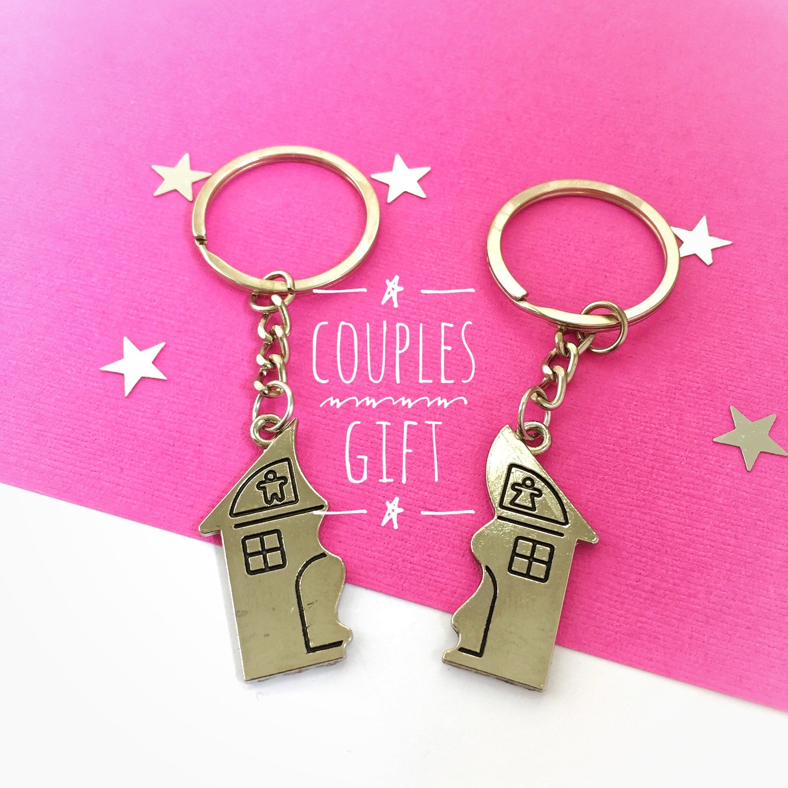 His and Hers New Home Keyrings Housewarming Keyrings Moving | Etsy
