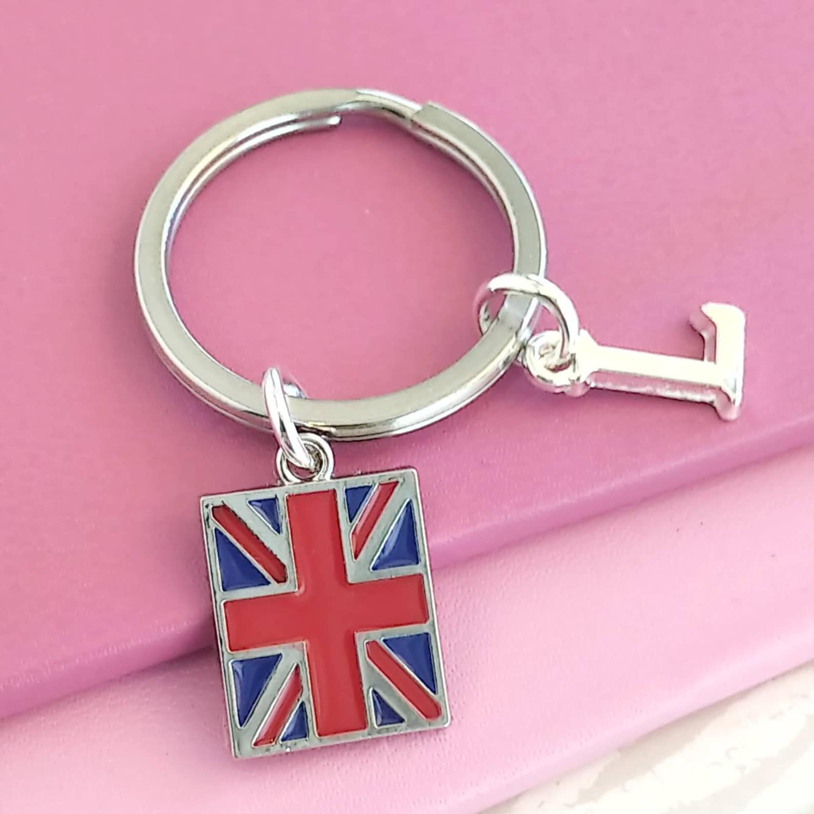 Union Jack Flag Charm keyring Personalised Gifts UK Great | Etsy