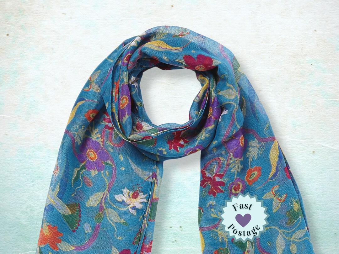 Chintz Bird Print Scarf in a Box: Personalised 40th 50th 60th Birthday ...