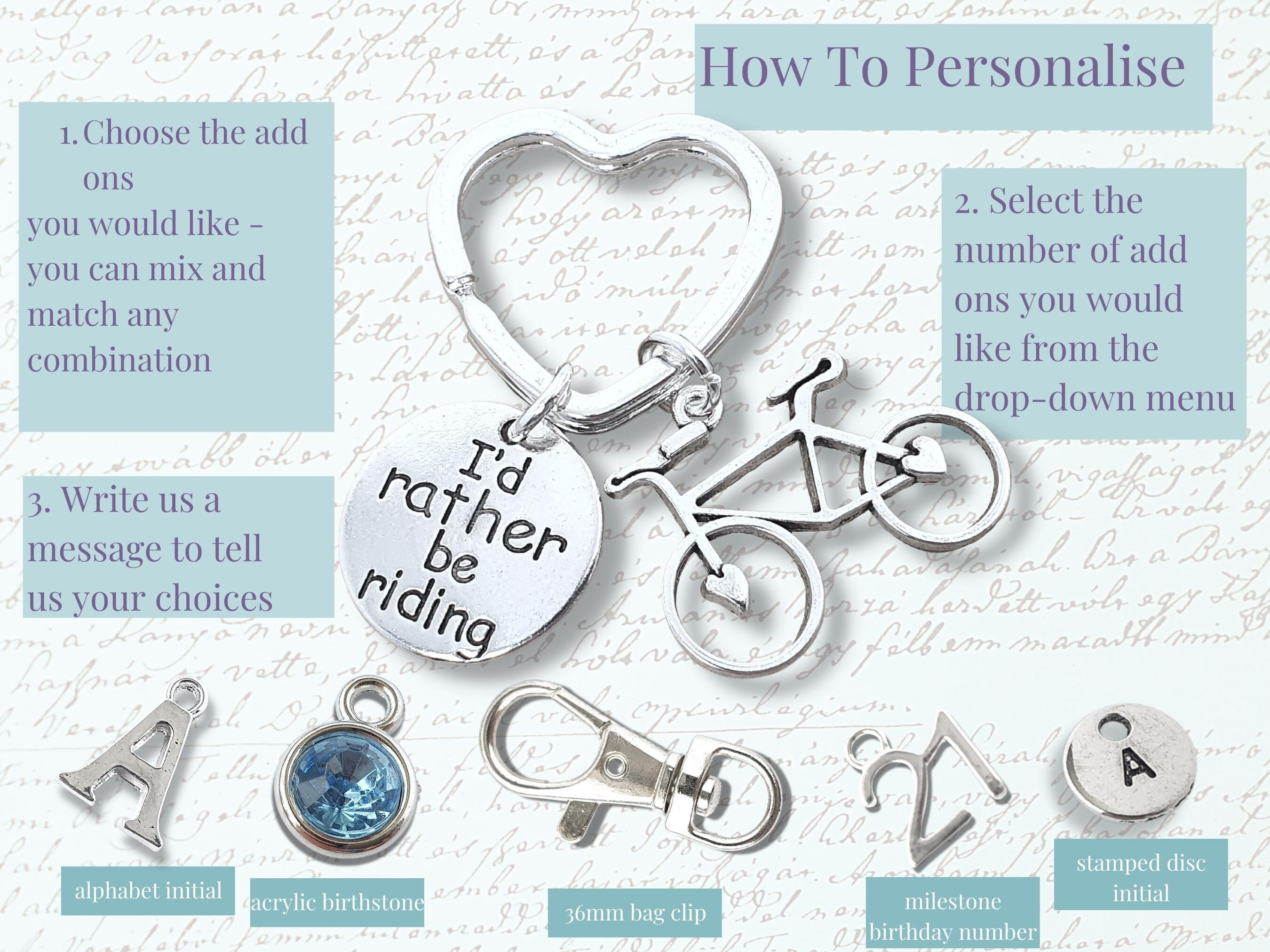 Bicycle Keyring for Bike Rider Cyclist Keychain Personalised - Etsy ...