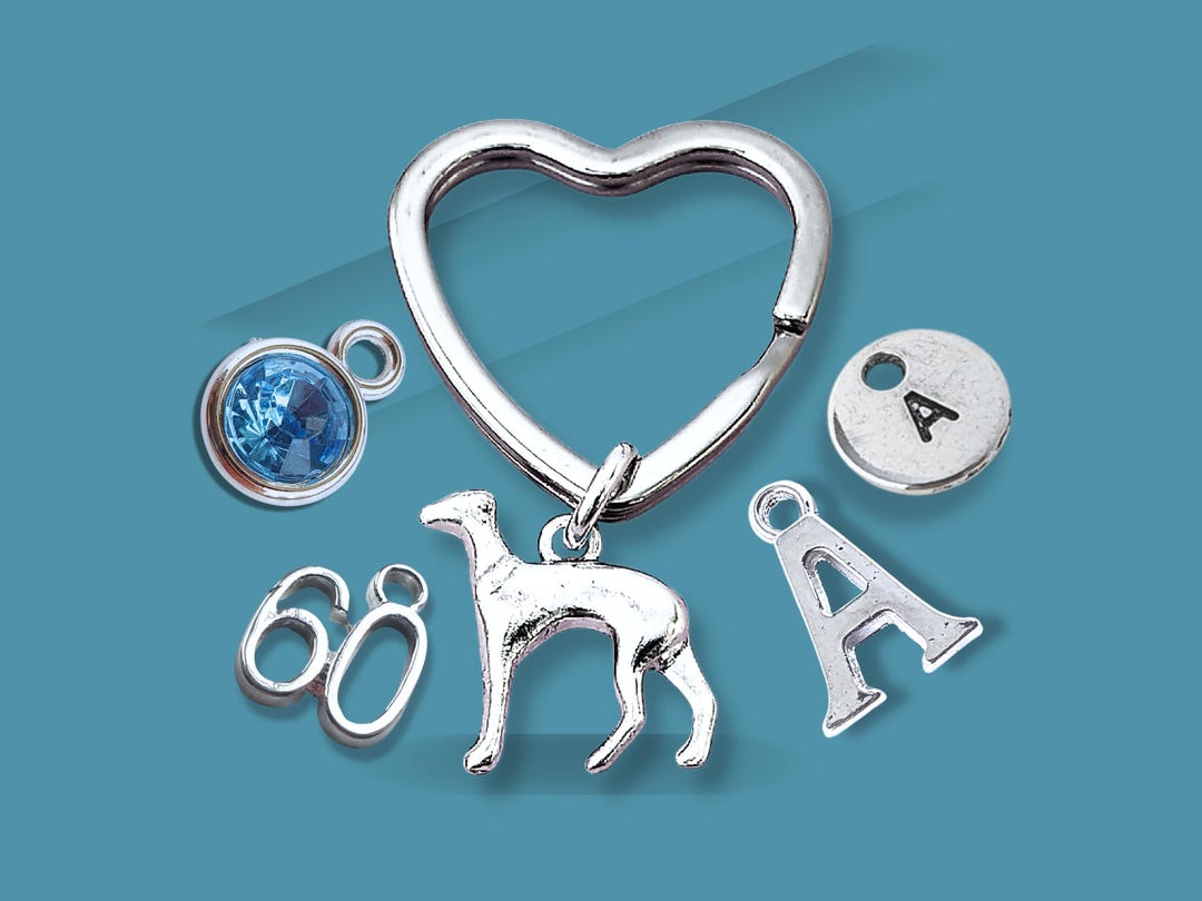 Personalised Whippet Key Ring, Greyhound Gift, Lurcher Bag Charm, Irish ...