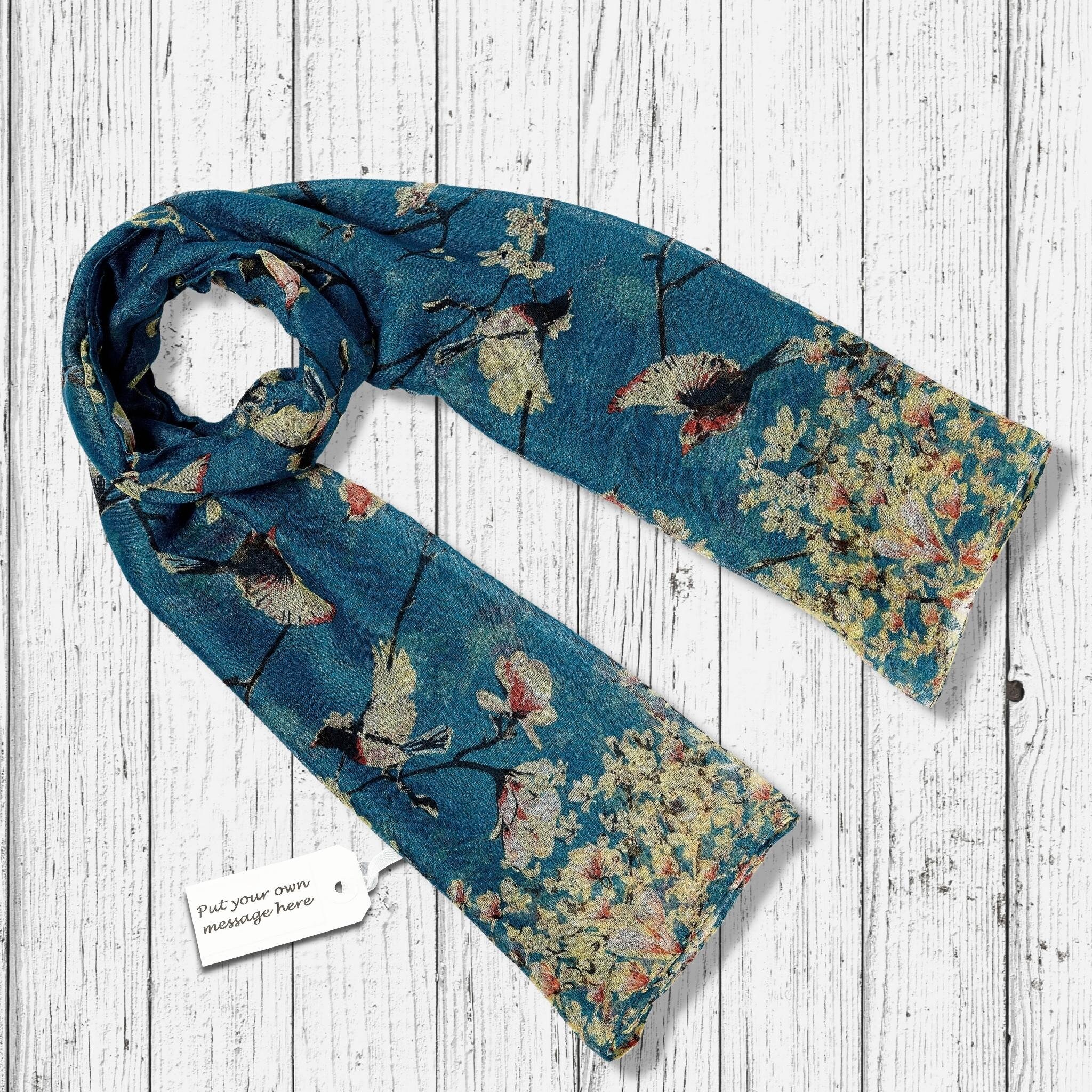 Floral Bird Scarf Personalized Scarf Ladies Bird Wrap - Etsy UK
