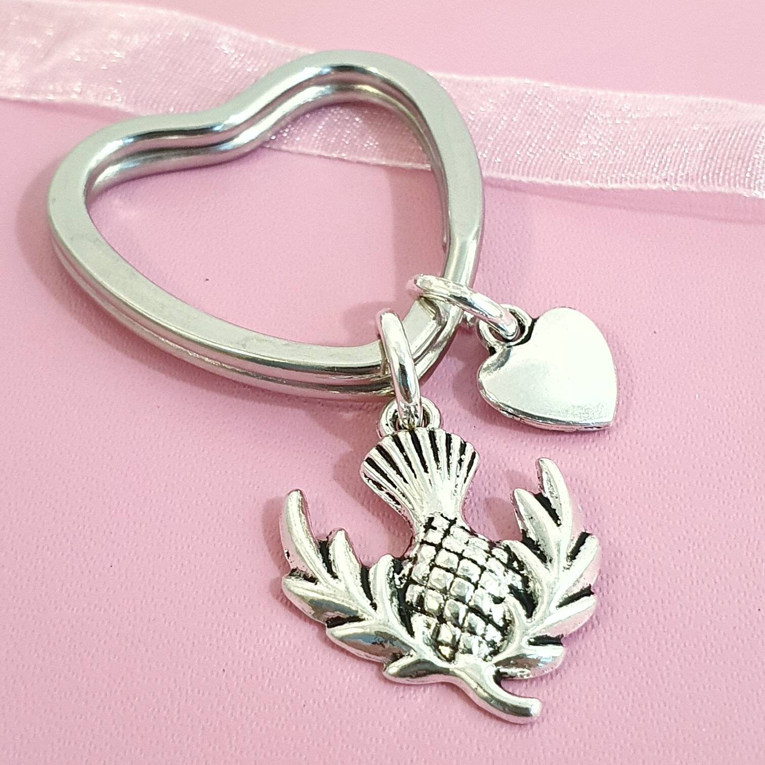 Thistle Key Ring Scottish Present Personalised Keyring - Etsy UK