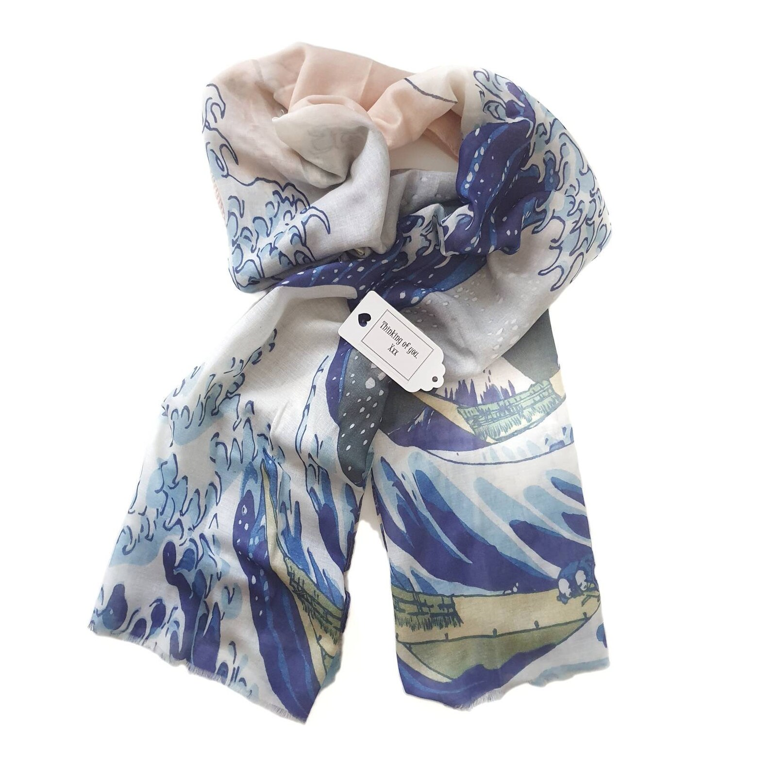 Great Wave Scarf Ladies Personalised Letterbox Art Lover - Etsy UK
