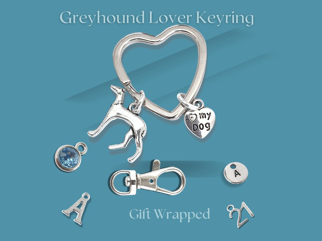 Whippet Keyring, Dog Lovers Gift, Greyhound Keychain, Whippet Bagcharm ...
